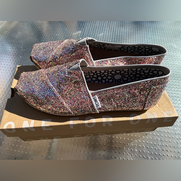 Toms | Shoes | New In Original Box Multi Sparkle Slip On Toms Size 75 ...